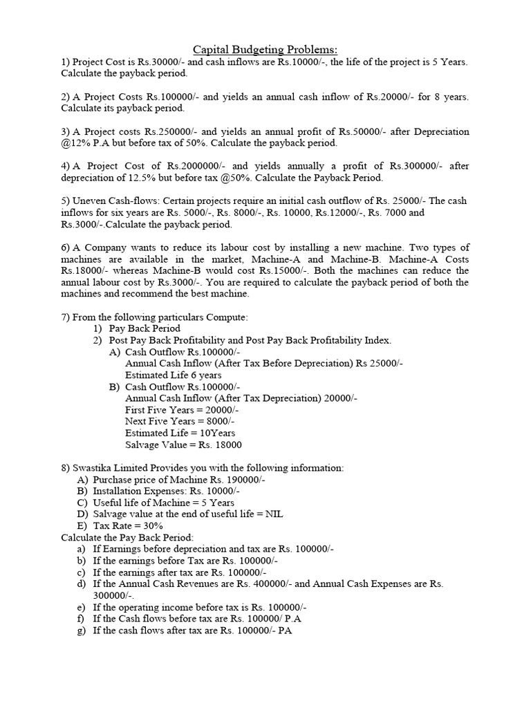 Unit 2 Problem Sheet | PDF | Net Present Value | Depreciation