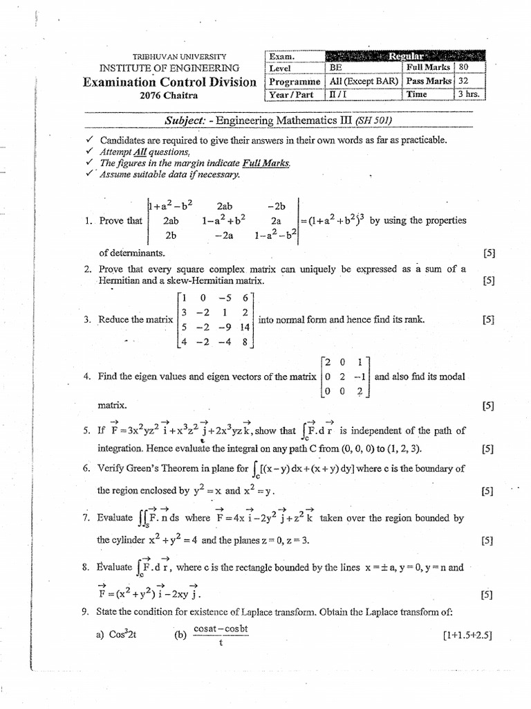 Engineering Mathematics III | PDF