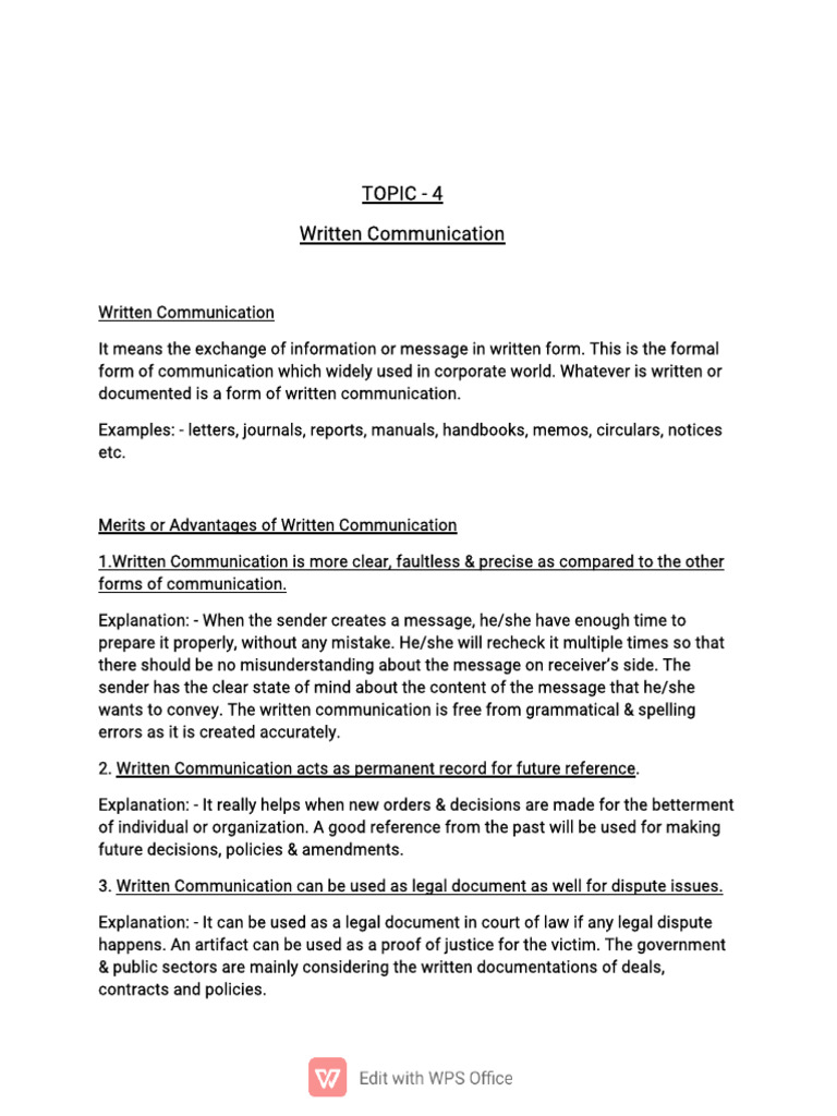 TOPIC 4 Written Commuincation | PDF