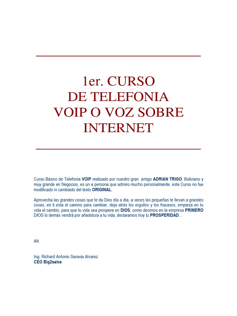 Voz Ip Curso | PDF | Voz sobre IP | Enrutador (Computación)