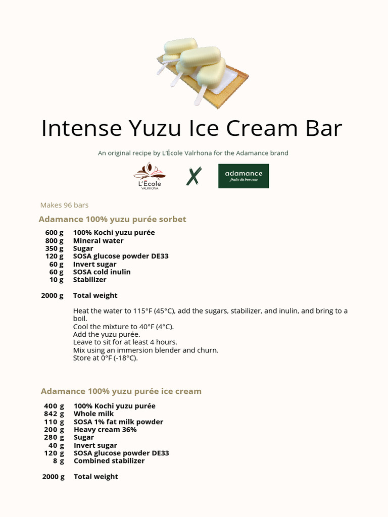Yuzu Magnum | PDF | Ice Cream | Milk