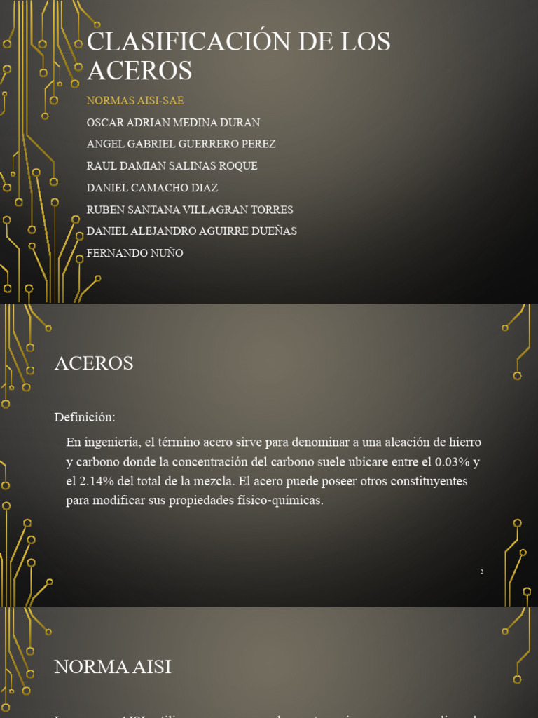 Clasificacion de Los Aceros Presentacion | PDF | Acero | Aleación