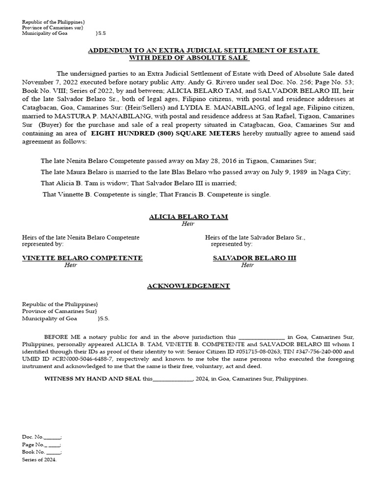 Addendum To An Ejs | Download Free PDF | Legal Documents | Common Law