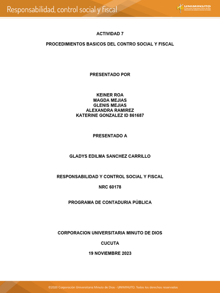 Control Social y Fiscal en Contaduría | PDF | Auditoría | Teneduría de libros