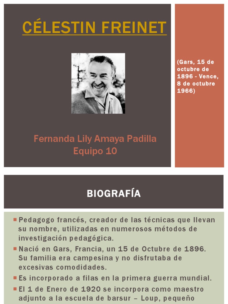 Célestin Freinet | PDF | Cognición | Conceptos psicologicos