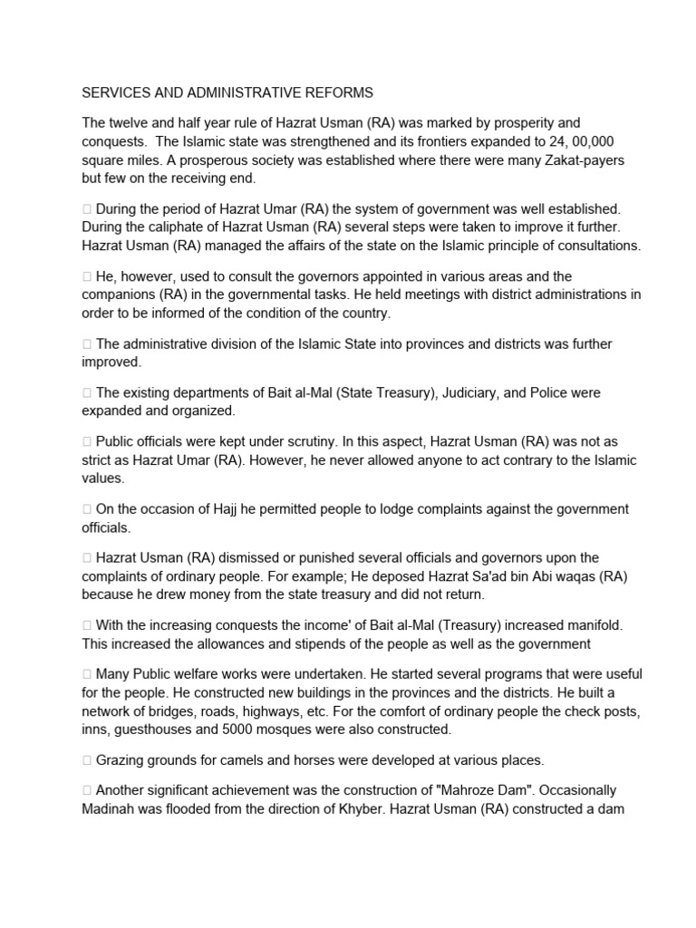 Services and Administrative Reforms | PDF | Abrahamic Religions