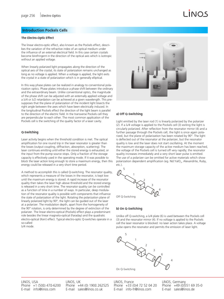 Linos BBO Pockels Cells From Catalogue | PDF | Computers | Technology ...