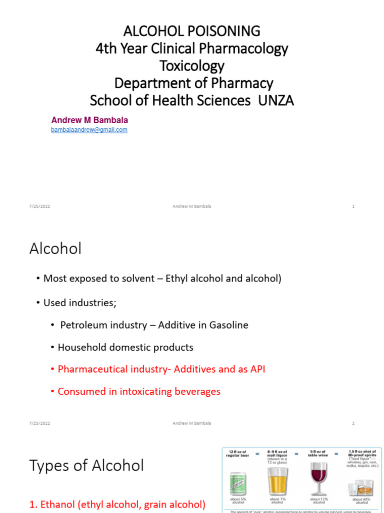 Alcohol Toxicity Lecture 6 | PDF | Ethanol | Alcohol Intoxication