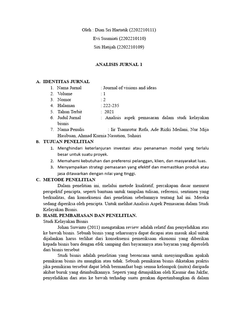 Analisis Kelayakan Bisnis | PDF