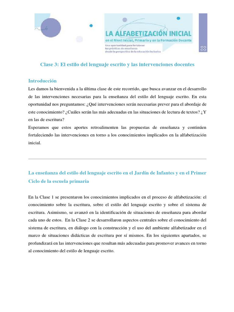 Enseñanza del Estilo Escritor Infantil | PDF | Enseñando | Educación de ...