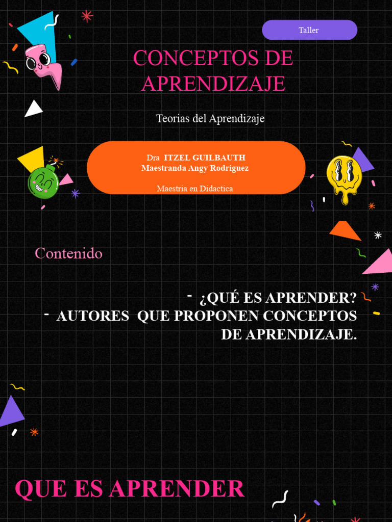 Concepto de Aprendizaje Por Autores Taller T. Aprendizaje | PDF | Aprendizaje | Conocimiento