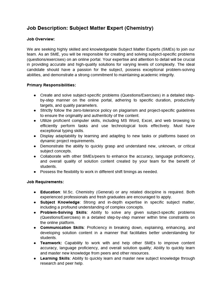 JD Chemistry | PDF | Expert | Cognitive Science