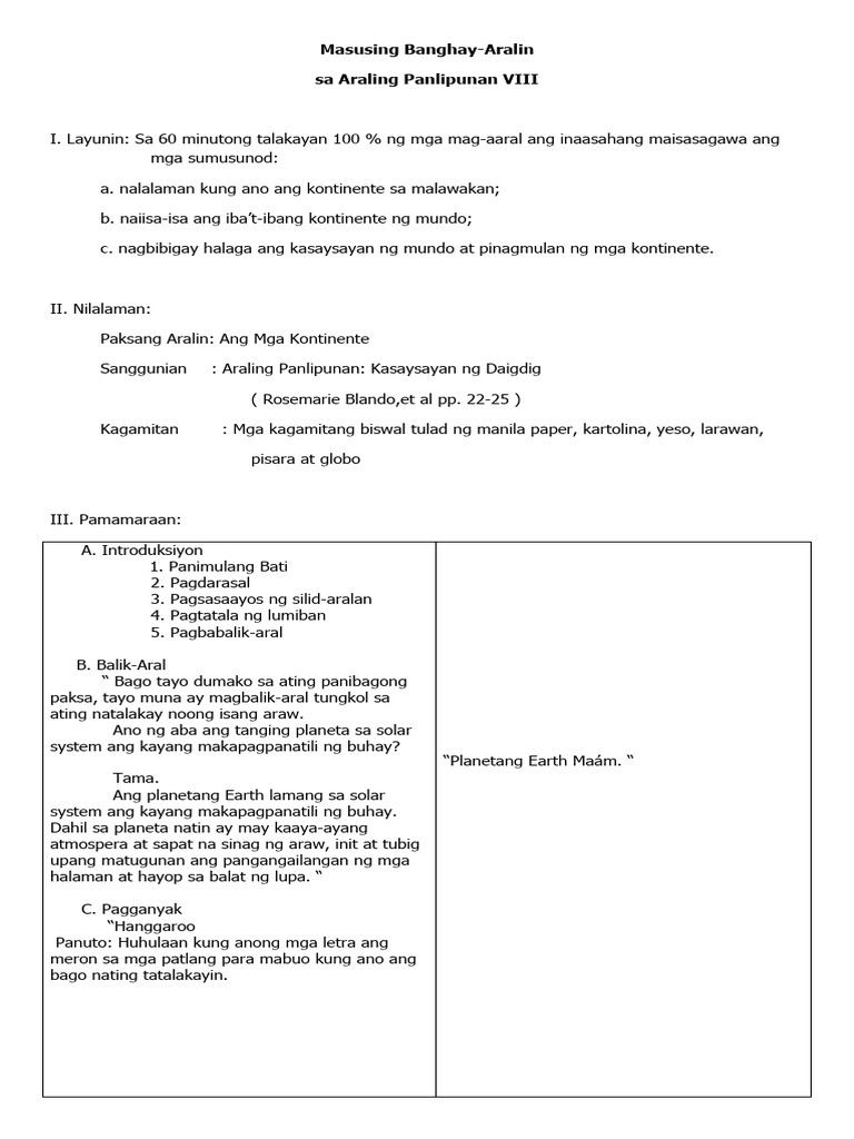 AP8 Lesson Plan | PDF