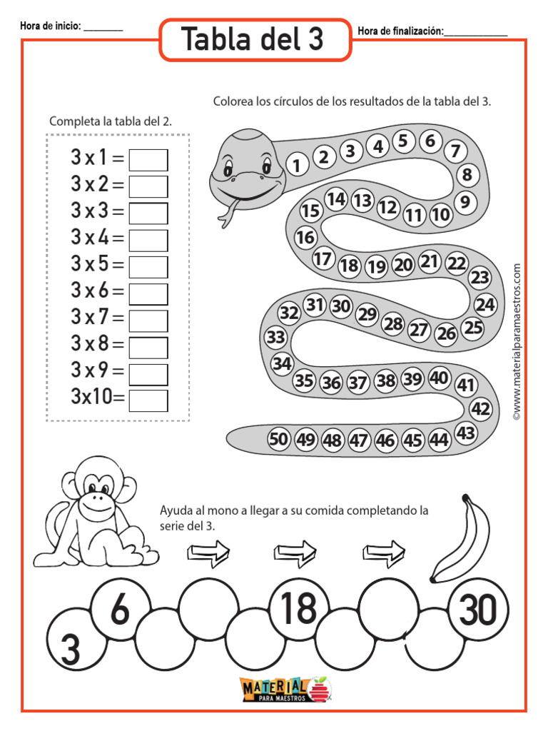 Actividades para aprender la tabla del 3 | PDF