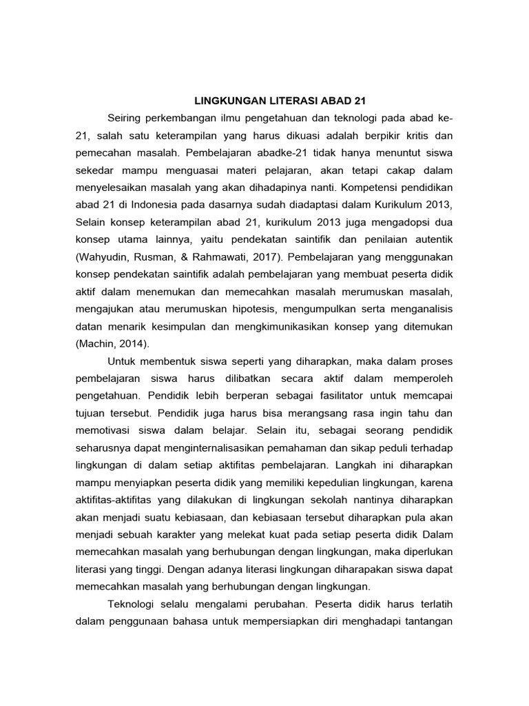Lingkungan Literasi Abad 21 | PDF
