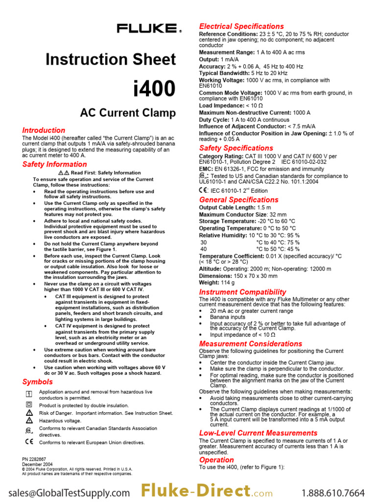 I400 Manual | PDF | Alternating Current | Electronics