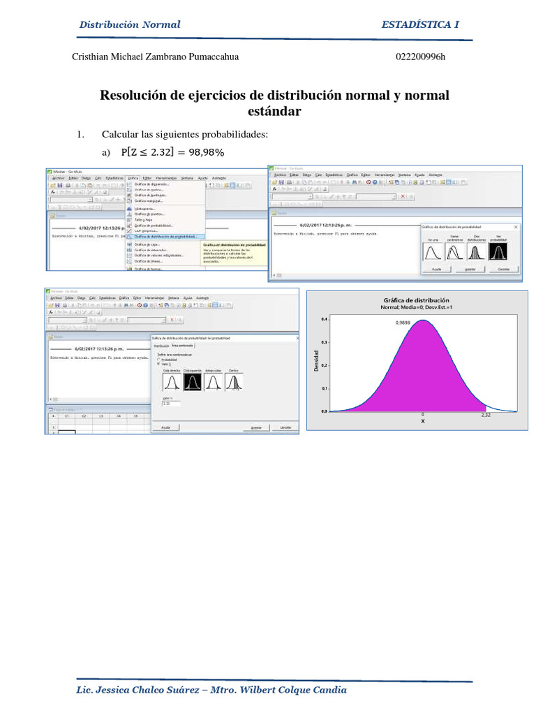 Tarea Numero 1 Distribucion Normal Estandar | PDF