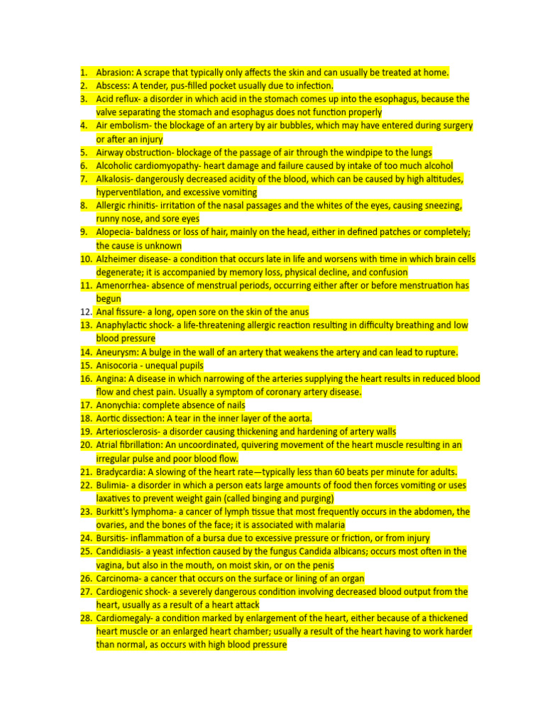 100 Medical Terms | Download Free PDF | Heart | Lung