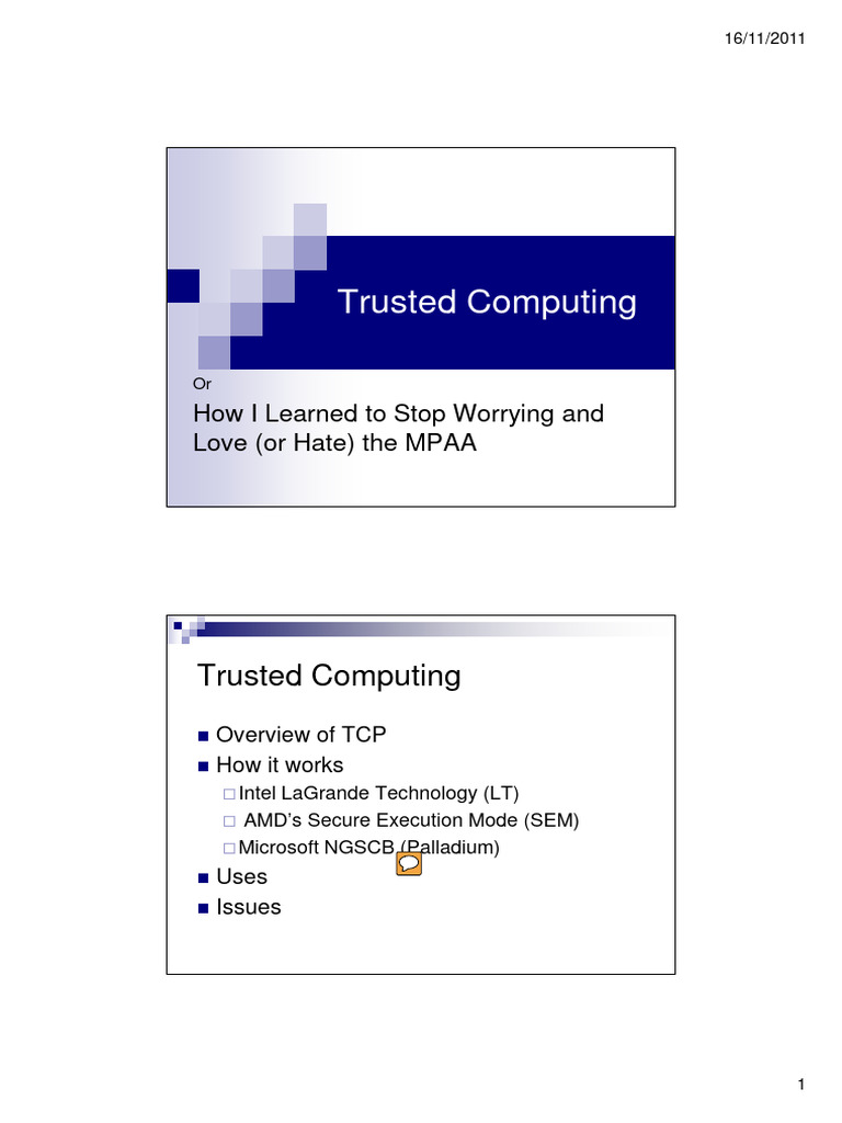 16 - Trusted Computing | PDF | Trusted Computing | Booting