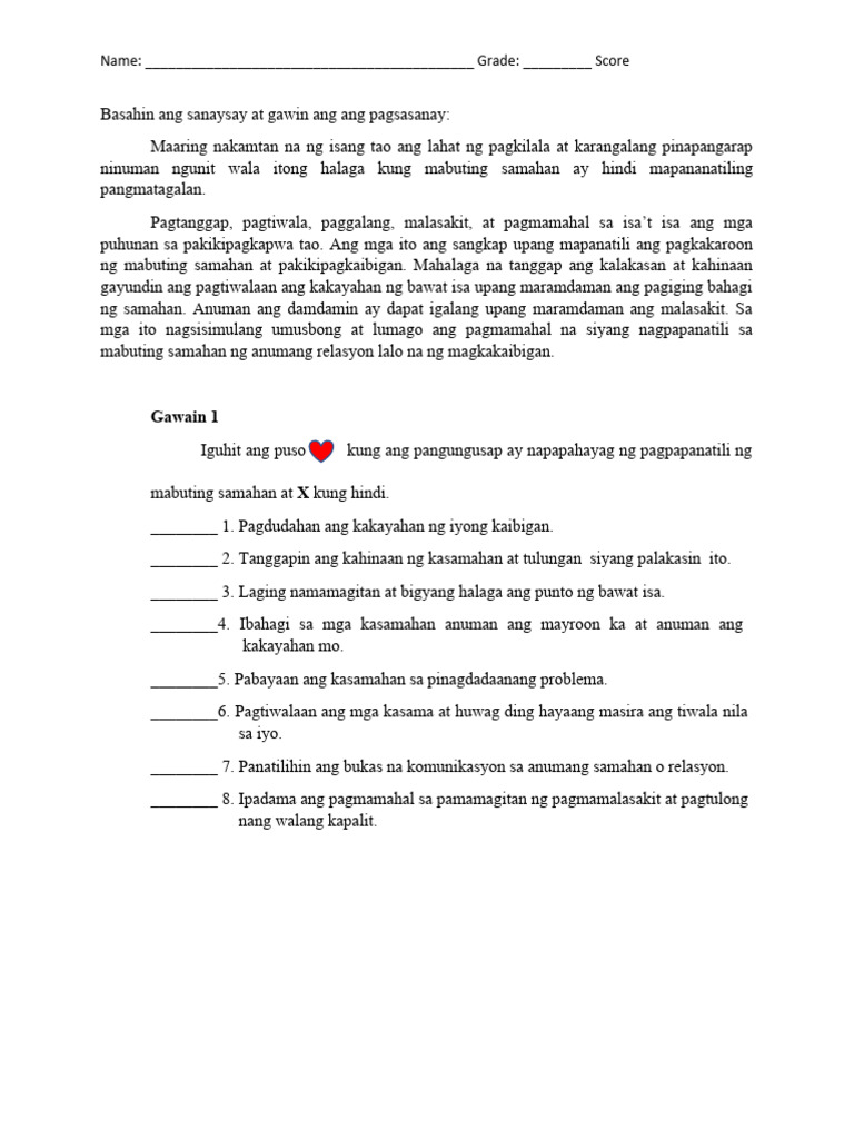 Q2 Grade 6 Activity Sheets Week2 | PDF