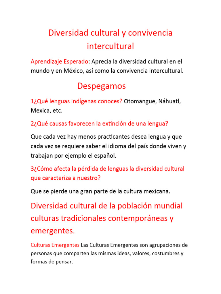 Diversidad cultural y convivencia intercultural | PDF | Náhuatl | México