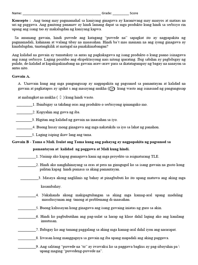 Q3 Grade 6 Activity Sheets Week4 | PDF