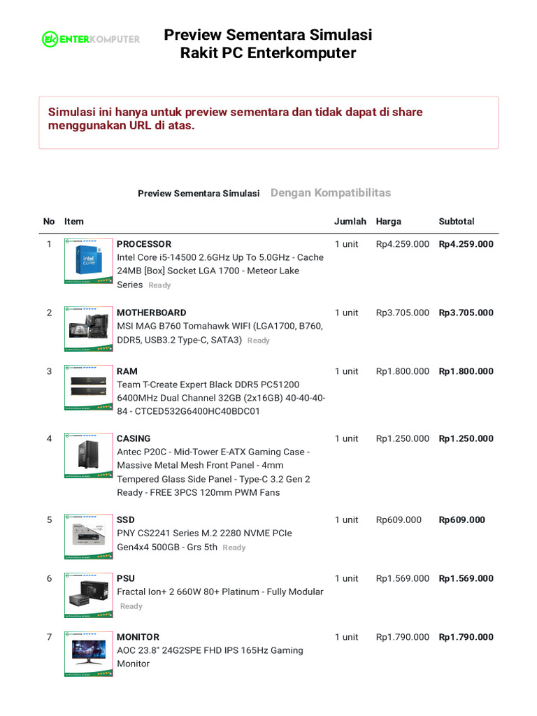Simulasi Enterkomputer 28 Jan 2024 | PDF | Computer Engineering | Computer Architecture