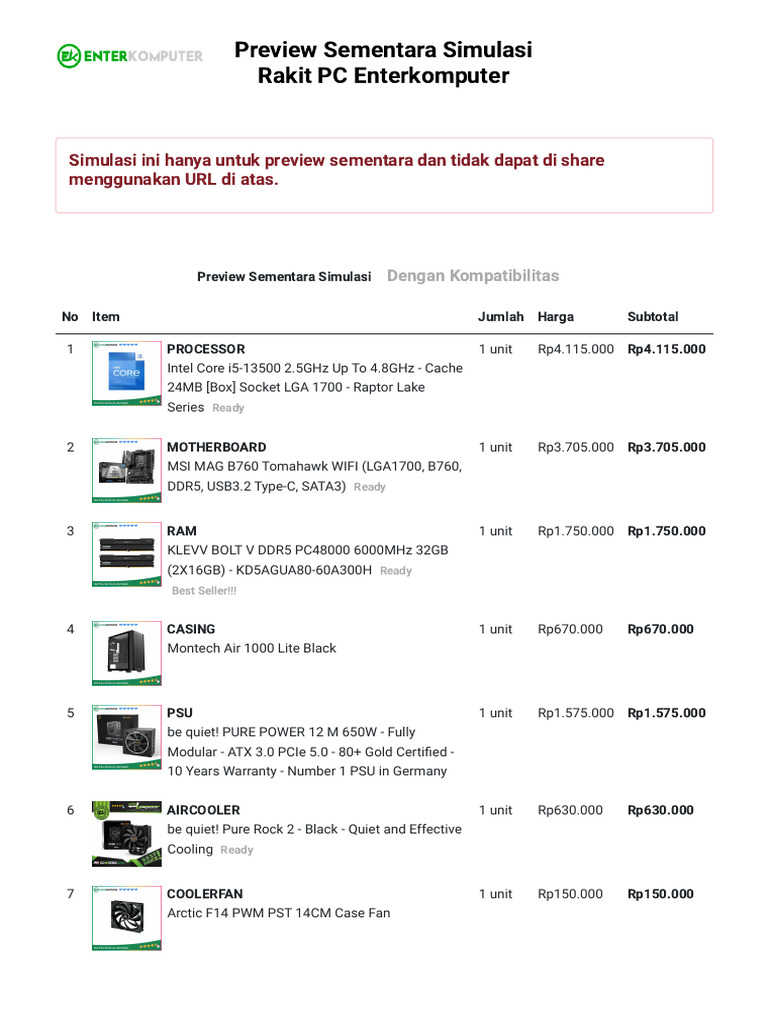 Simulasi Enterkomputer 07-12-2023 | PDF | Manufactured Goods | Computer Hardware