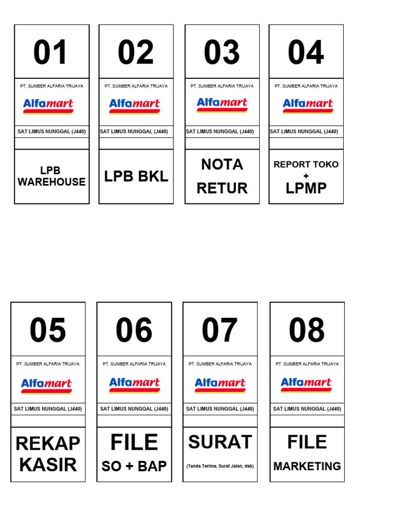 Sampul 10 Odner + Label Buku Expedisi | PDF