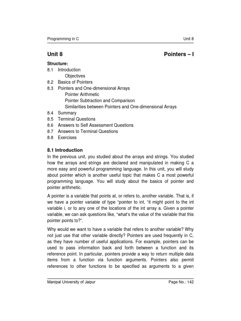 81 Pointers Pdf Pointer Computer Programming Data Type