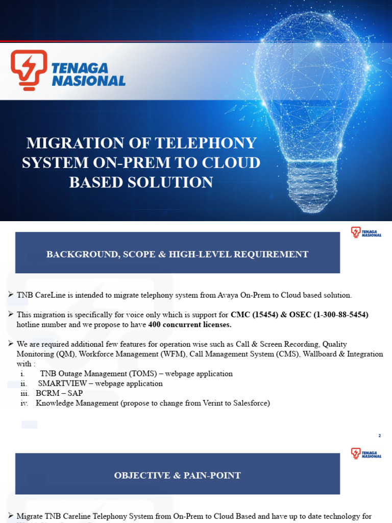 Migration of Telephony System On-Prem To Cloud | PDF