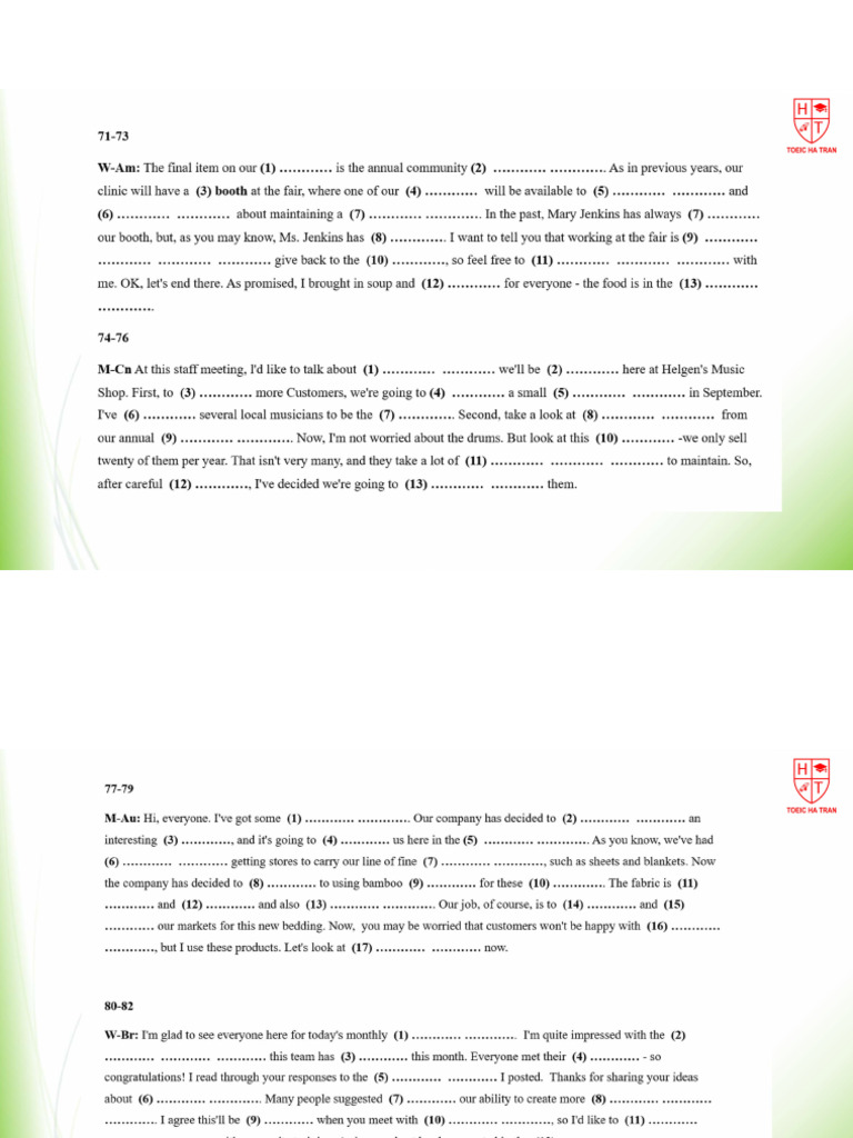 Meeting - Gap Fill | PDF