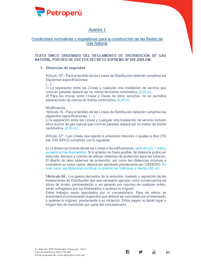 2, 3 Condiciones normativas y regulatorias para la construcción de las Redes de Gas Natural. | PDF