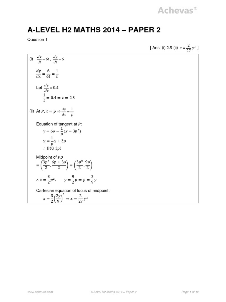 Alevelh 2 Maths 2014 Paper 2 | PDF | Applied Mathematics | Statistical ...