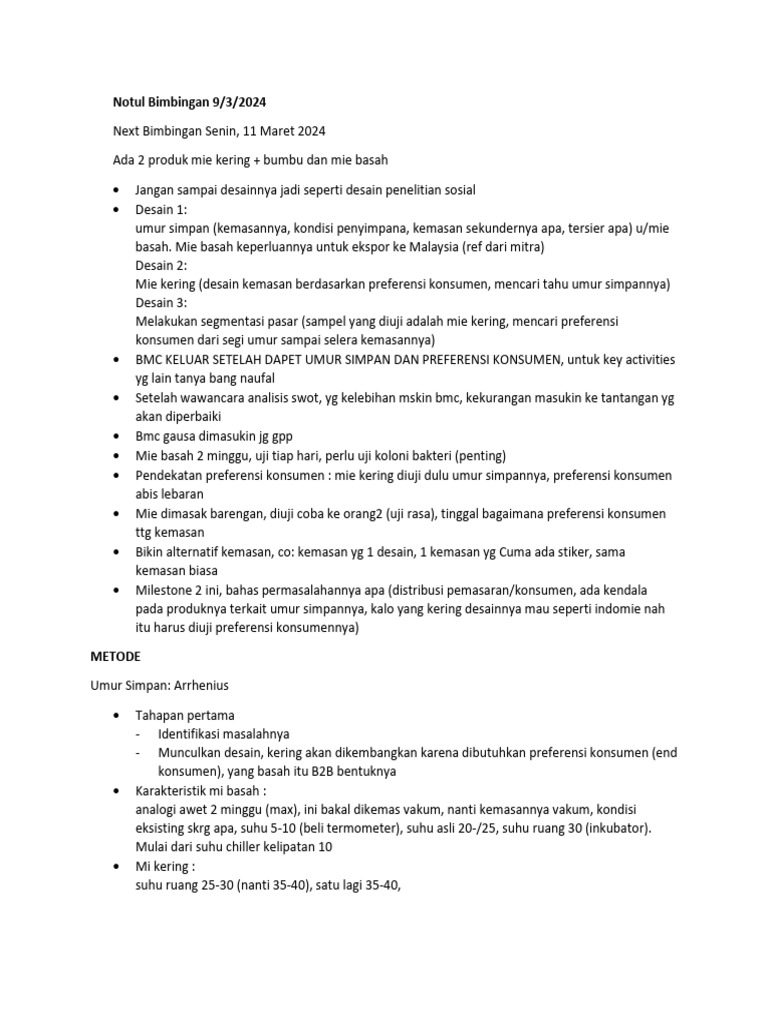 Notul Bimbingan 9 Maret | PDF