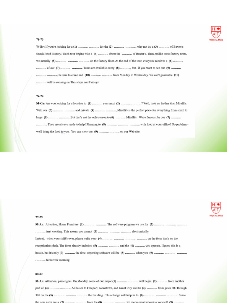 Ads Annoucement Broadcast Gap Fill | PDF