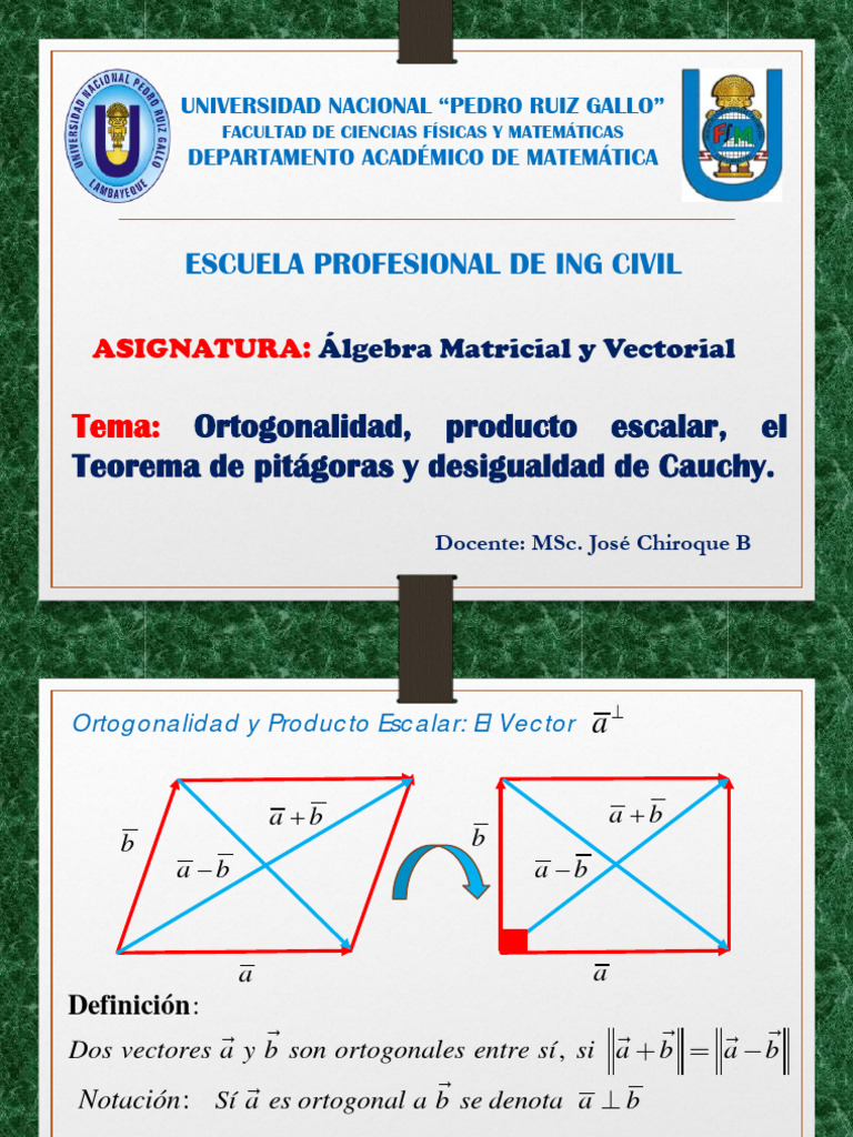 Ortogonalidad | PDF | Ortogonalidad | Escalar (Matemáticas)