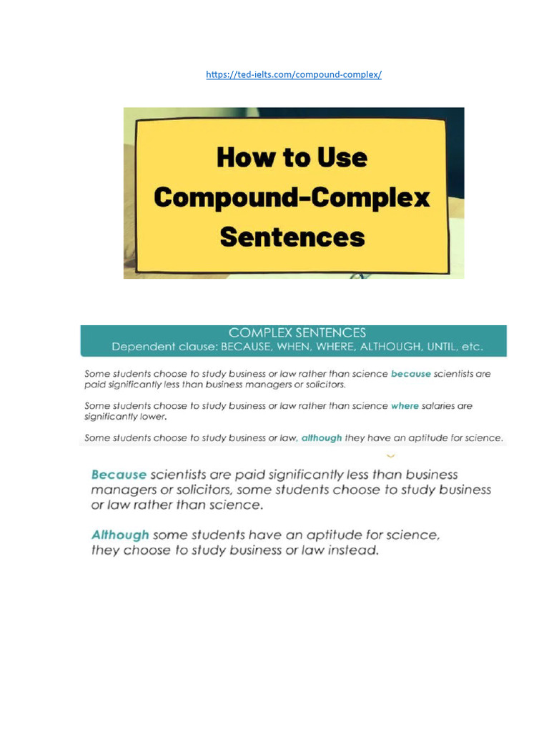 Complex and Compund Sentences | PDF