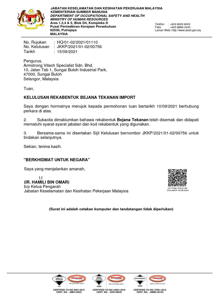 Surat JKKP | PDF