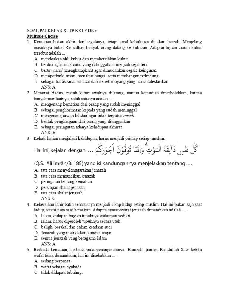 Soal Pas Pai Kelas Xi | PDF