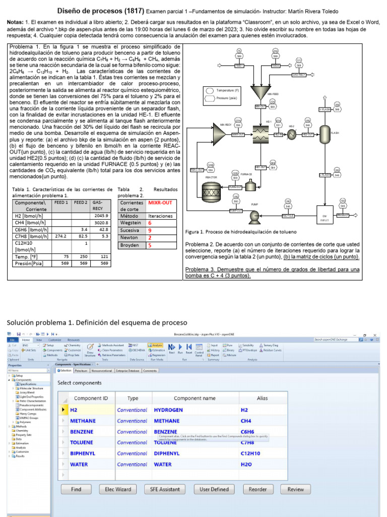 Ex 1 DP232 Soln 2 | PDF | Ingeniería Química | Ingeniería de Procesos