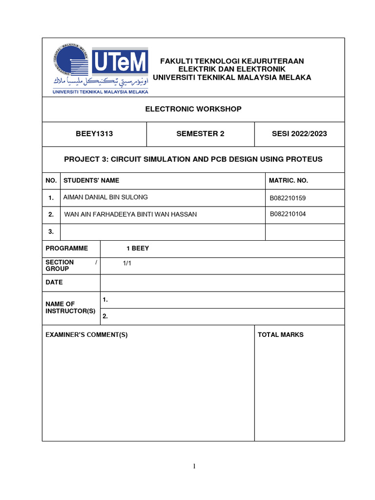 1 Project 3 Labsheet | PDF