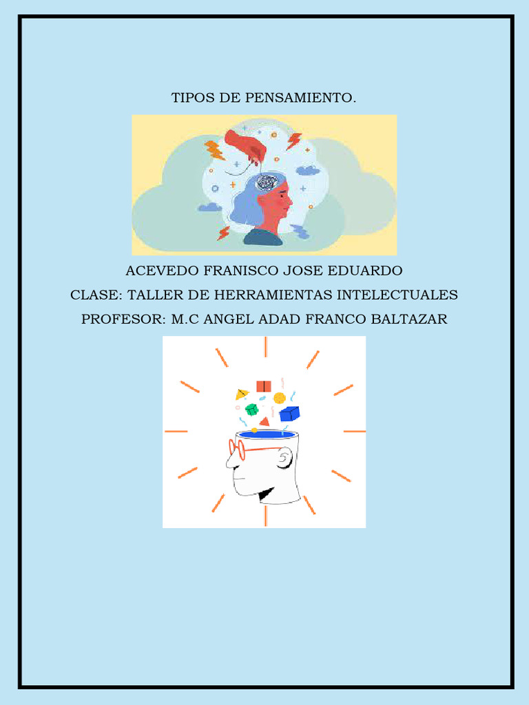 Mapa Conceptual Tipos de Pensamiento | PDF | Pensamiento | Creatividad