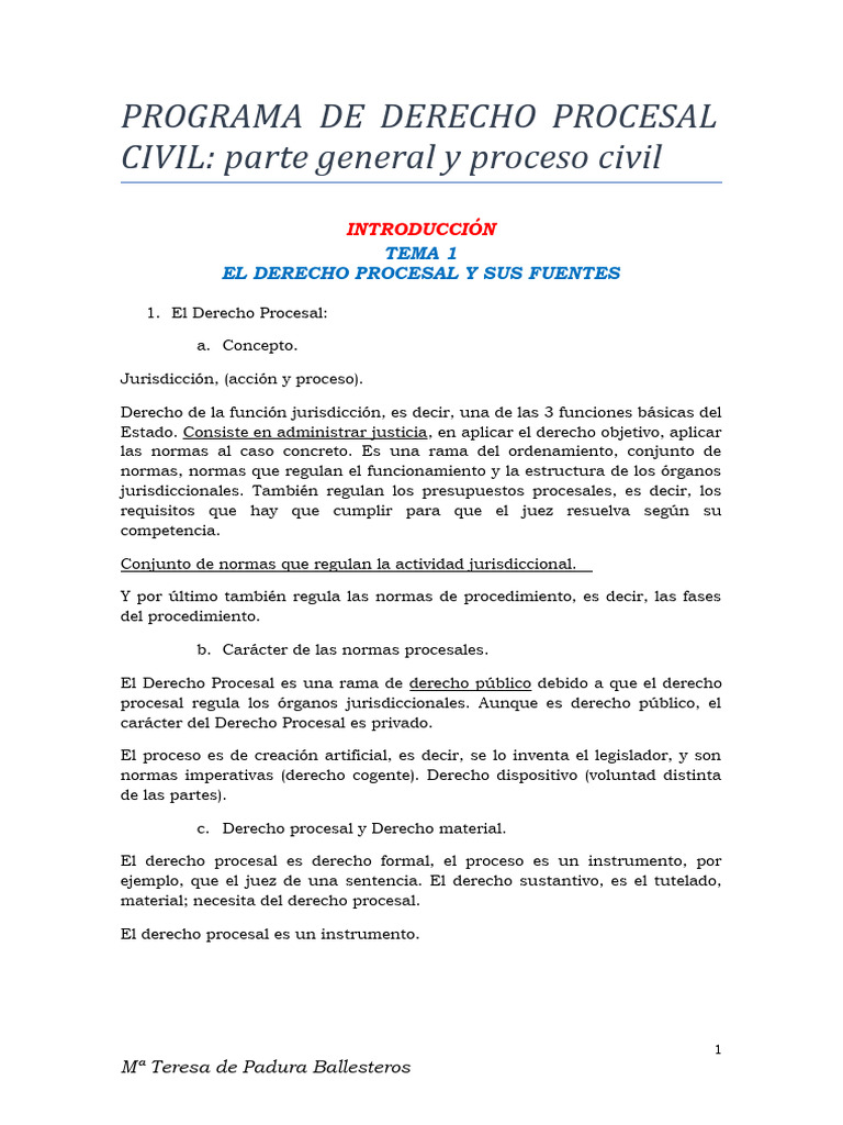 Derecho Procesal Civil: Fundamentos y Funciones | PDF | Ley procesal ...