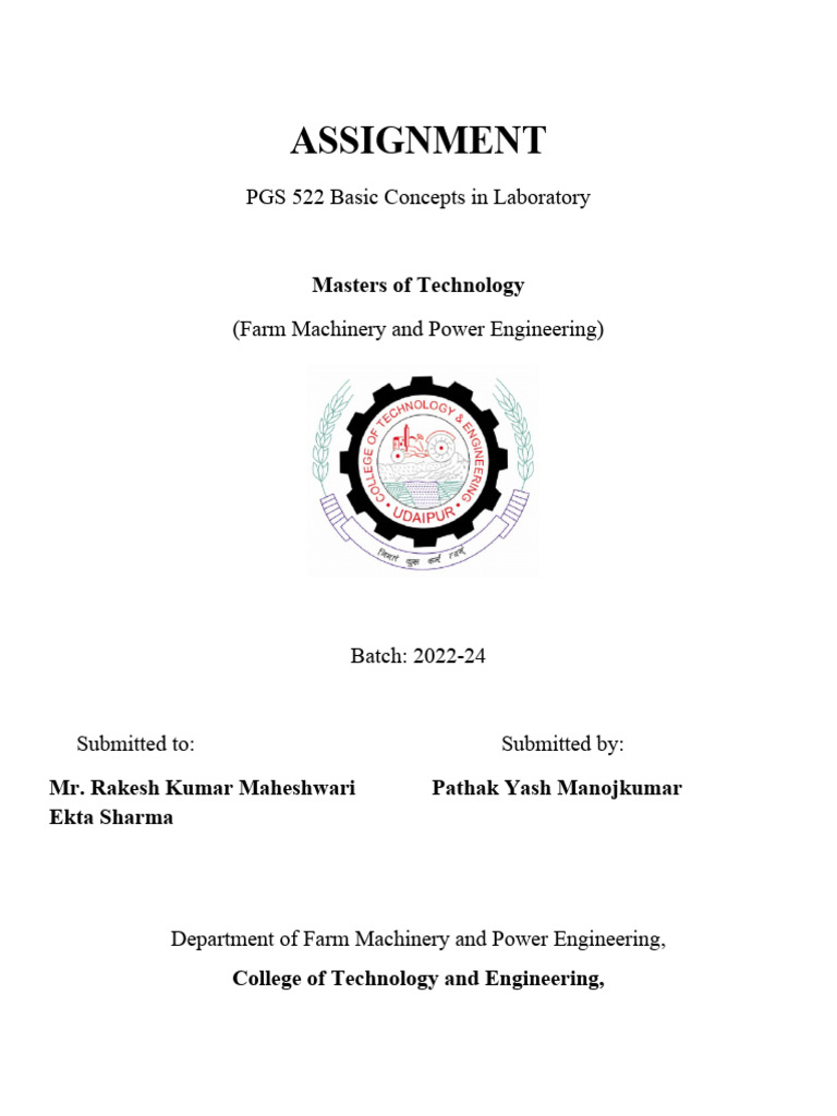 Yash pathak_PGS 522 Assignment | PDF | Titration | Chemistry Yash pathak_PGS 522 Assignment | PDF | Titration | Chemistry