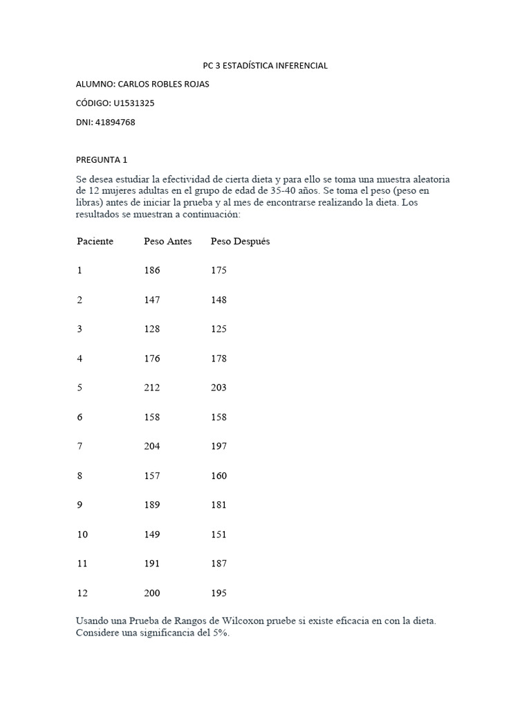 PC 3 Estadística Inferencial | Descargar gratis PDF | Método científico | Investigación cuantitativa