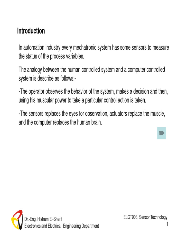 Lecture - 1 - Introduction To Sensors and Transducers | PDF | Sensor | Accuracy And Precision
