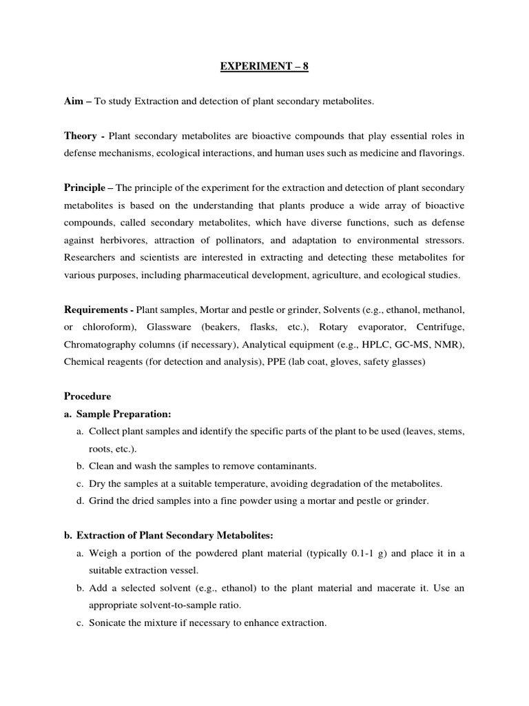 Expt 9 PBT | PDF | High Performance Liquid Chromatography | Metabolomics