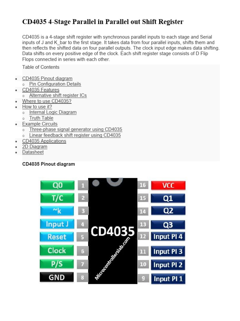 CD4035 Aplicaciones | PDF | Information And Communications Technology ...