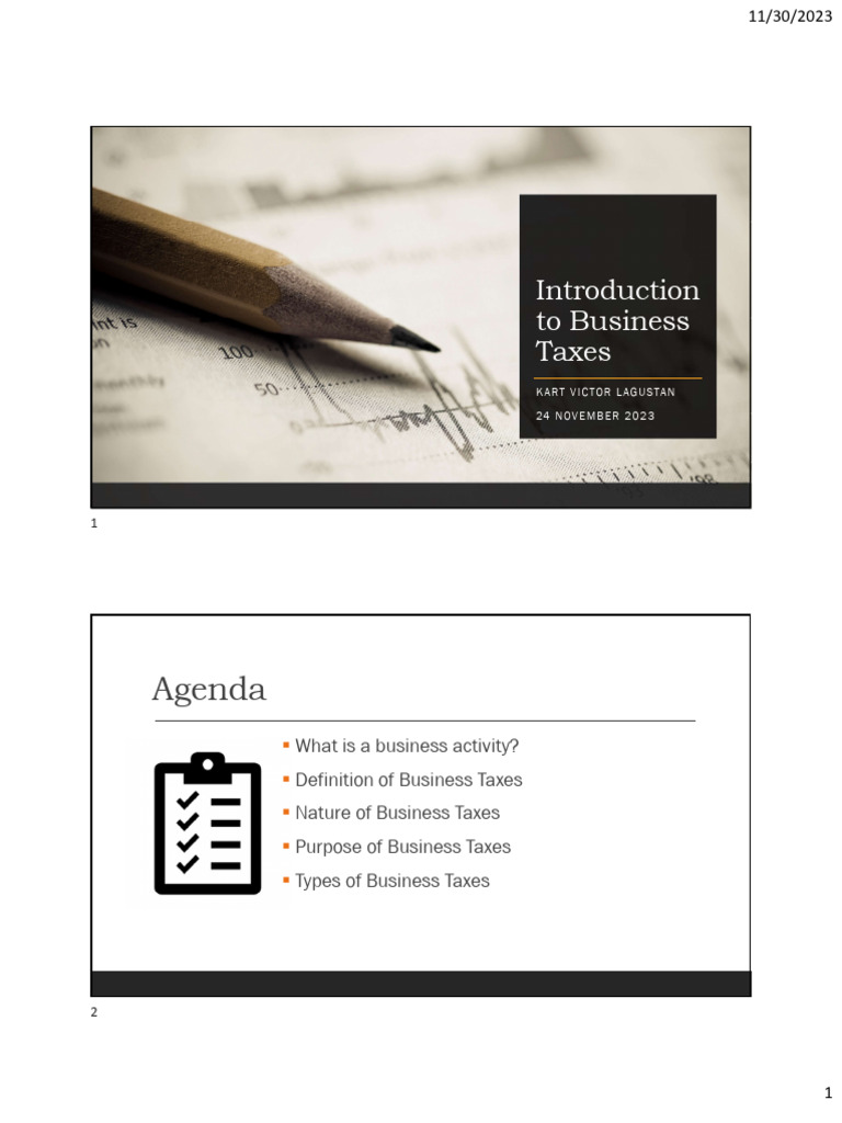 Introduction To Business Tax | PDF | Value Added Tax | Taxes